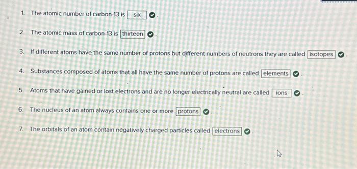 Solved Components of elements Complete the sentences on | Chegg.com