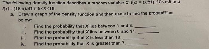 Solved . The following density function describes a random | Chegg.com