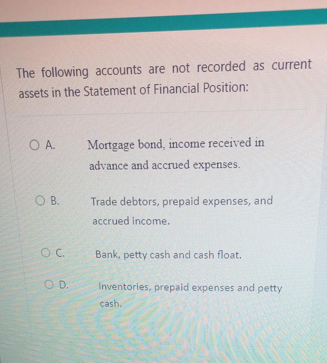 Solved The following accounts are not recorded as current | Chegg.com