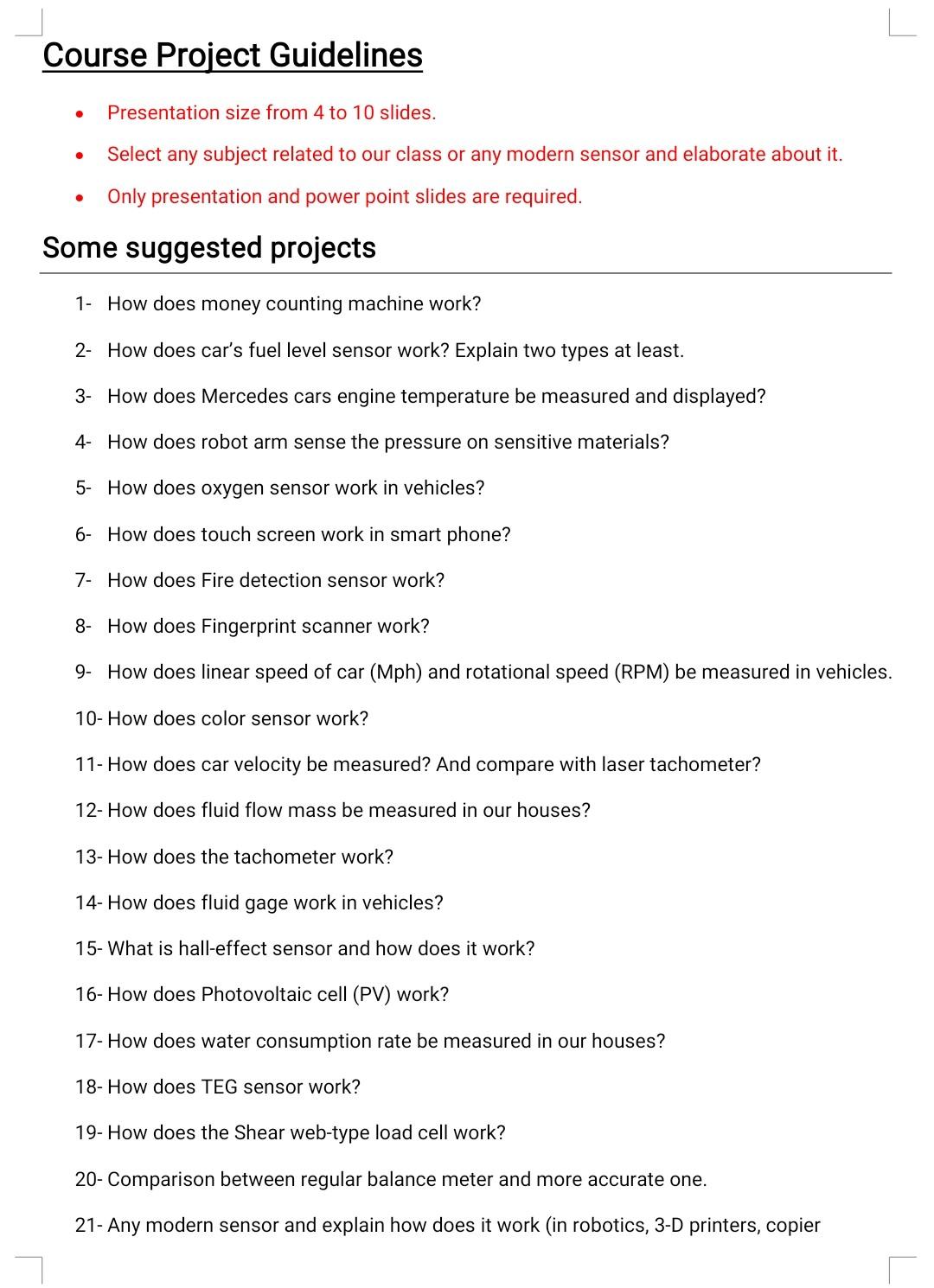 Solved Course Project Guidelines Presentation size from 4 to | Chegg.com