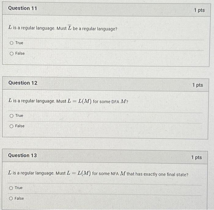 Solved L is a regular language. Must Lˉ be a regular | Chegg.com