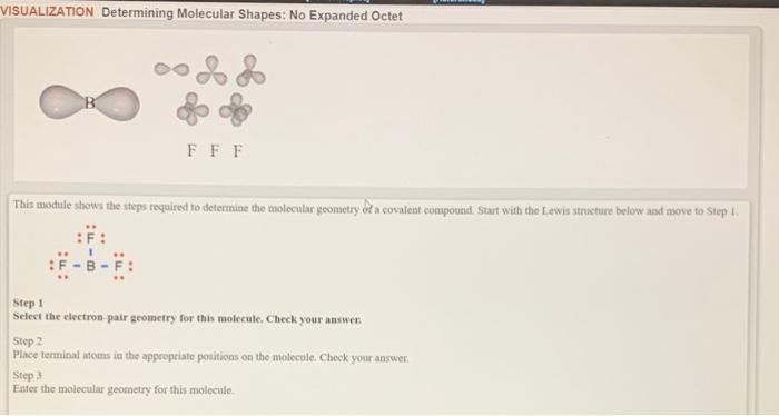Solved VISUALIZATION Determining Molecular Shapes: No | Chegg.com