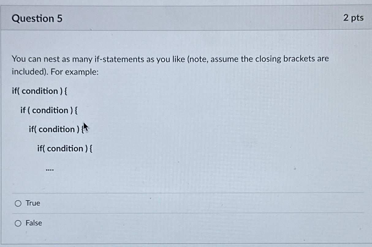 Solved Question 52 ﻿ptsYou can nest as many if-statements as | Chegg.com