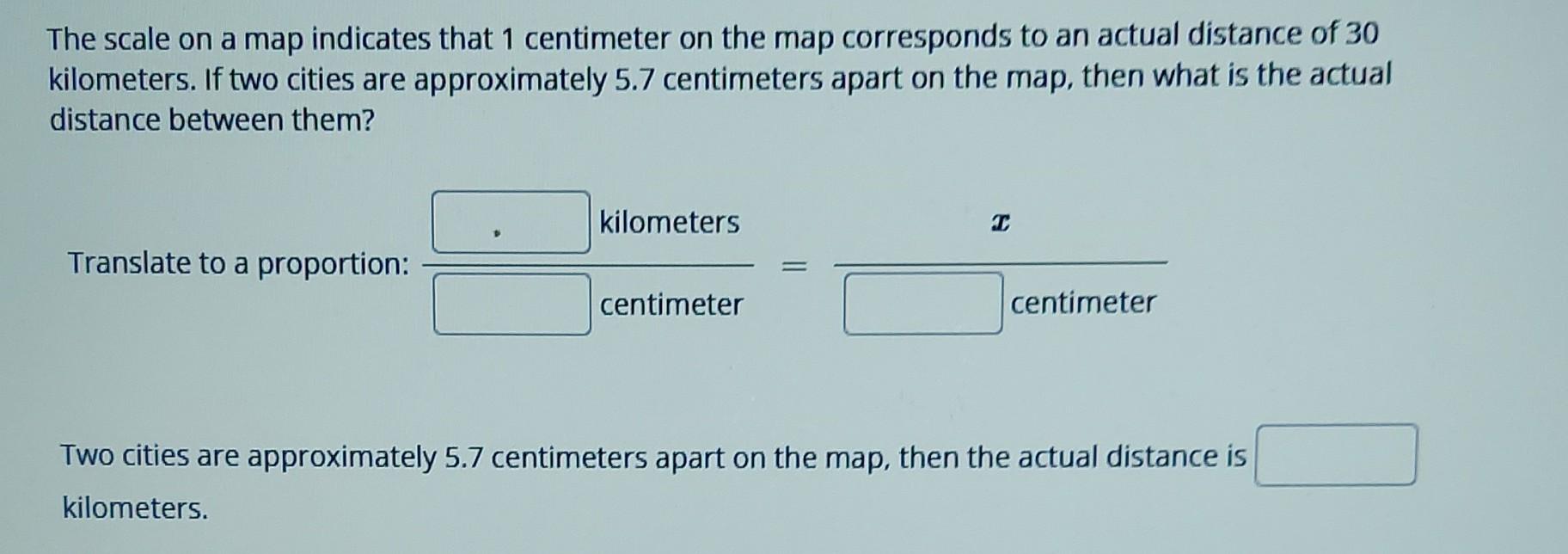 Solved The scale on a map indicates that 1 centimeter on the | Chegg.com