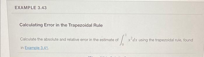 Solved Calculating Error in the Trapezoidal Rule Calculate | Chegg.com