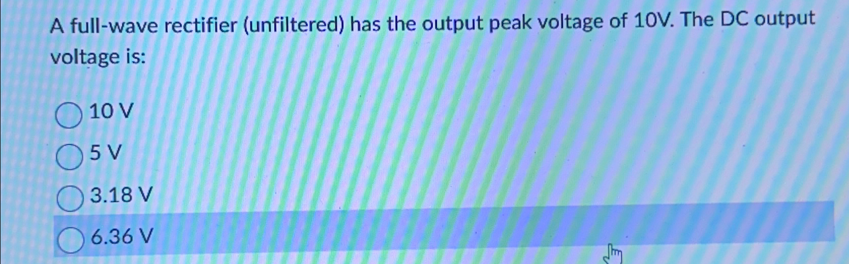 Solved A full-wave rectifier (unfiltered) ﻿has the output | Chegg.com