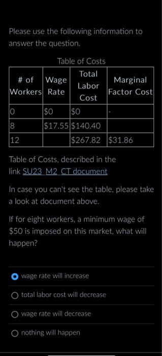 Solved Please use the following information to answer the | Chegg.com