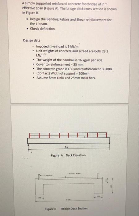 Solved A simply supported reinforced concrete footbridge of | Chegg.com