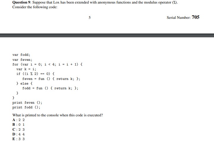 Solved Question 9: Suppose that Lox has been extended with | Chegg.com