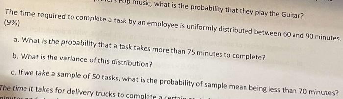 Solved The time required to complete a task by an employee | Chegg.com