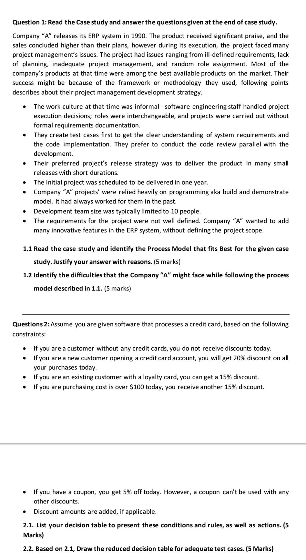 Solved Question 1: Read the Case study and answer the | Chegg.com