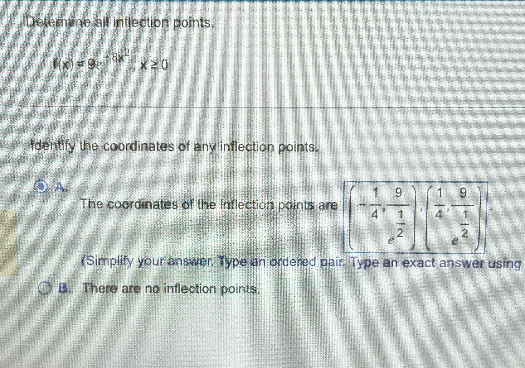 Solved Detemine all inflection | Chegg.com Solved Detemine all inflection | Chegg.com