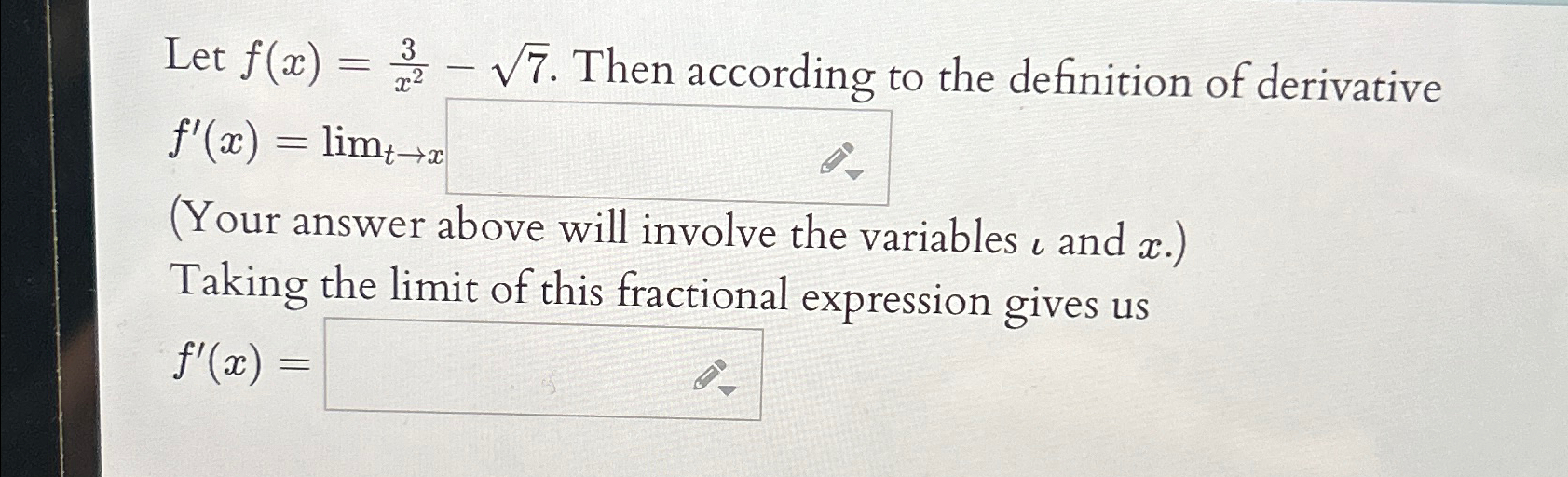 Solved Let F X 3x2 72 ﻿then According To The Definition Of