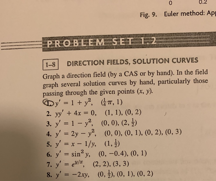 Solved 0 0.2 Fig. 9. Euler method: Ap PROBLEM SET 12 | Chegg.com