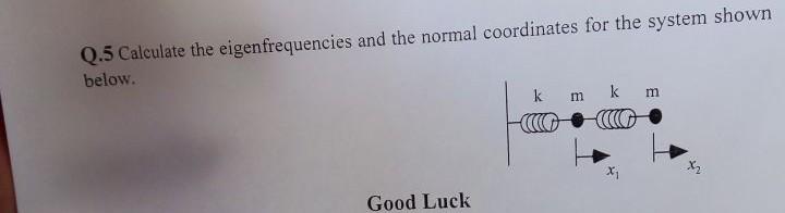 Solved Q.5 Calculate the eigenfrequencies and the normal | Chegg.com