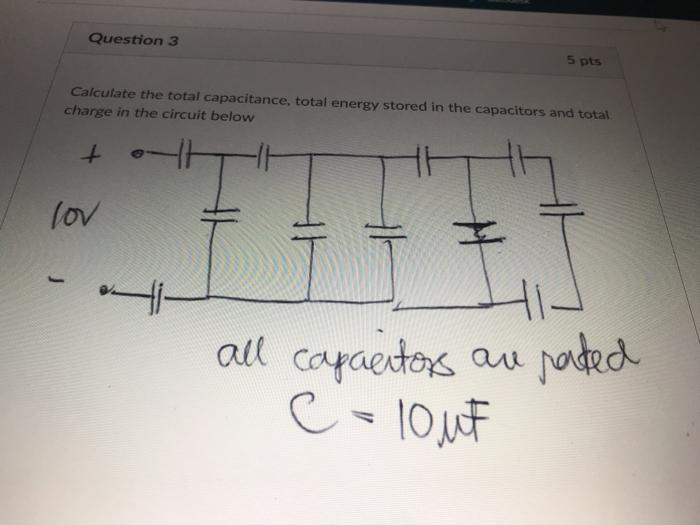 Solved Calculate the total capacitance, total energy stored | Chegg.com