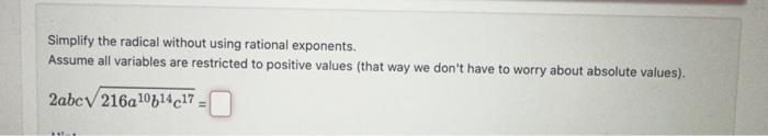 Solved Simplify the radical without using rational | Chegg.com
