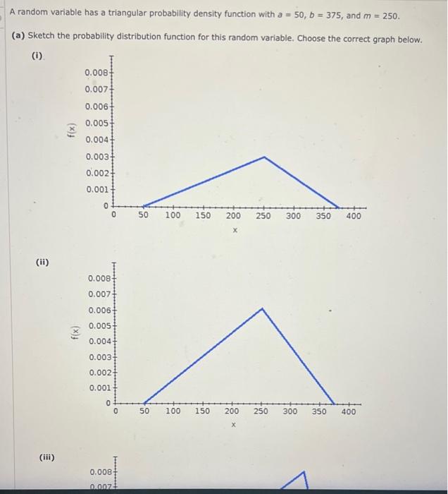 Solved A random variable has a triangular probability | Chegg.com