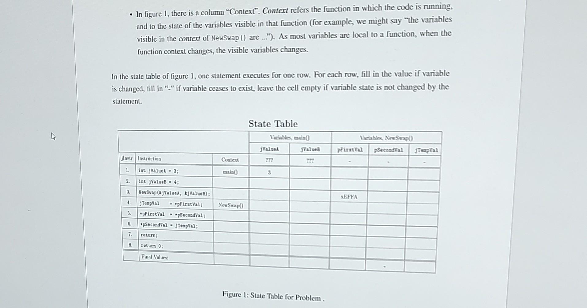 Solved In figure 1 , a state table is shown corresponding | Chegg.com