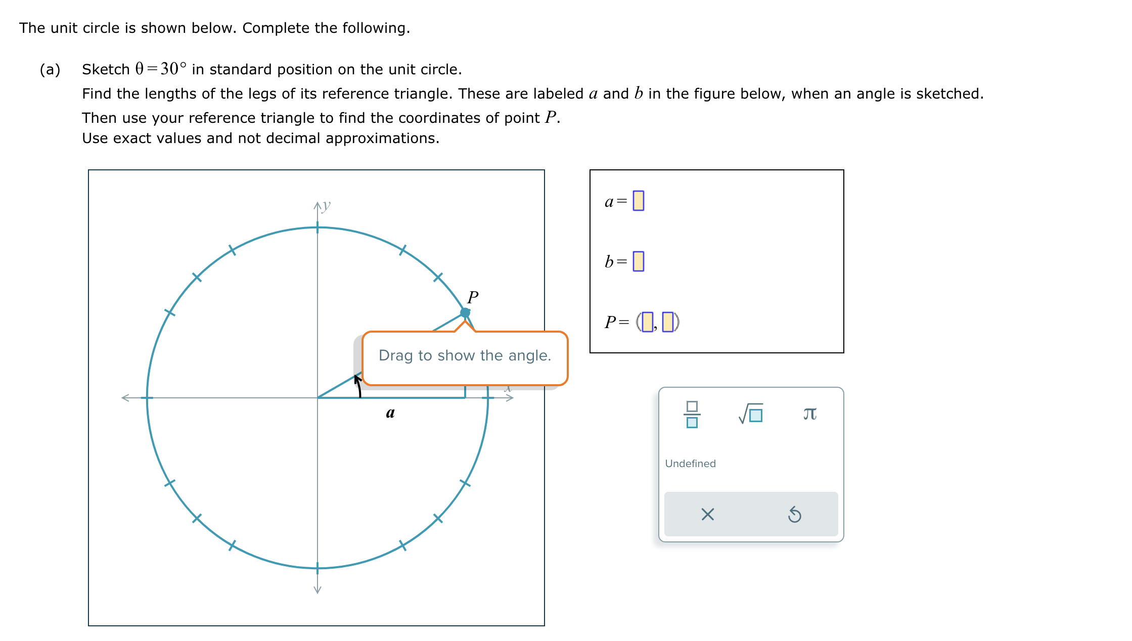 Solved The unit circle is shown below. Complete the | Chegg.com