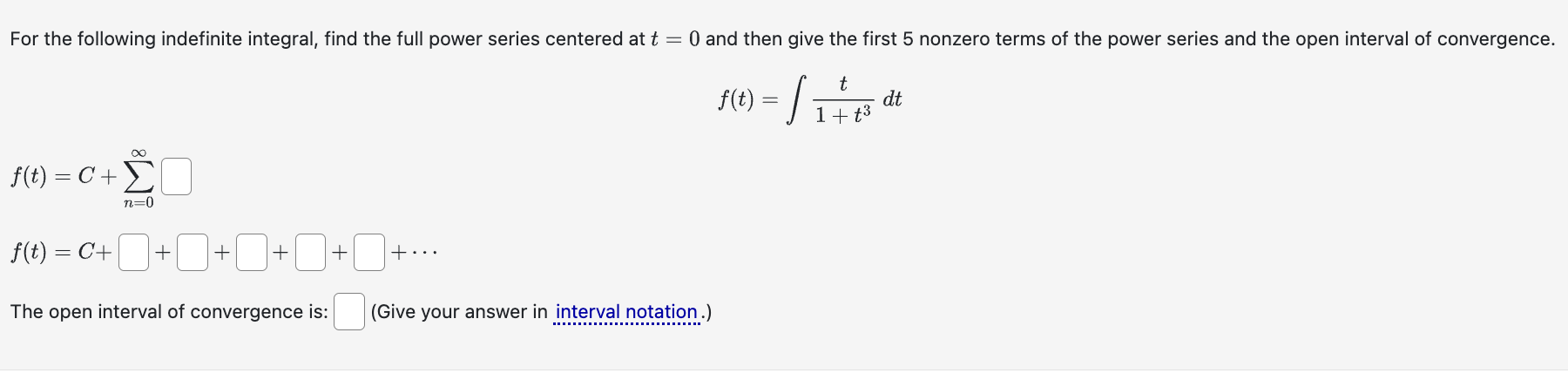 Solved For the following indefinite integral, find the full | Chegg.com
