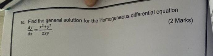 Solved 10. Find the general solution for the Homogeneous | Chegg.com