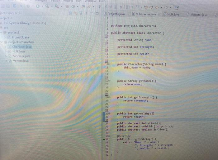 Solved For this project you will use your game characters | Chegg.com
