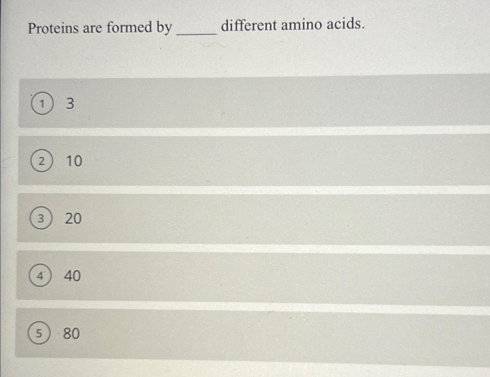 Solved Proteins are formed by different amino | Chegg.com