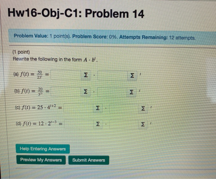 Solved Hw16-Obj-C1: Problem 14 Problem Value: 1 point(s). | Chegg.com
