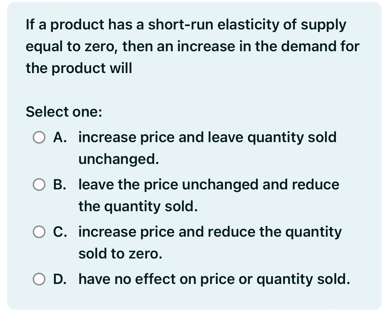 Solved If a product has a short-run elasticity of supply | Chegg.com