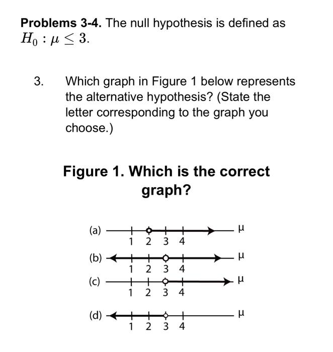 Solved Problems 3-4. The null hypothesis is defined as | Chegg.com