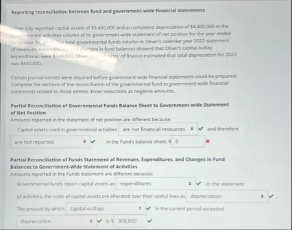 Solved Reporting reconciliation between fund and | Chegg.com