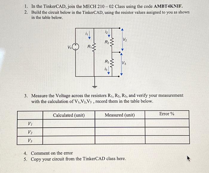 Solved 1. In the TinkerCAD, join the MECH 210-02 Class using | Chegg.com