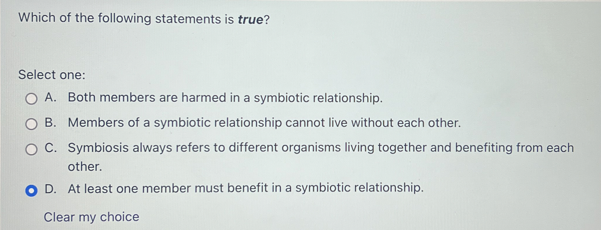 Solved Which of the following statements is true?Select | Chegg.com