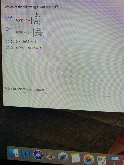 Solved Which of the following is not correct? OA MPs=1-() | Chegg.com
