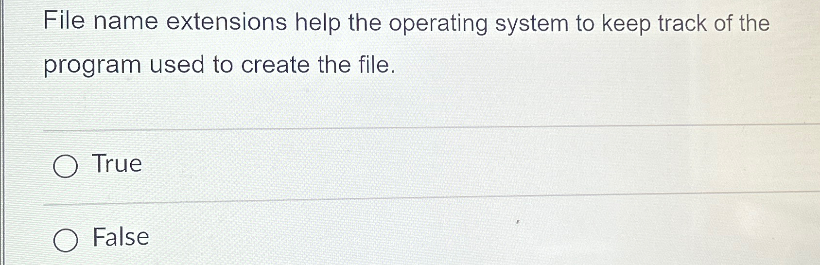 Solved File name extensions help the operating system to | Chegg.com