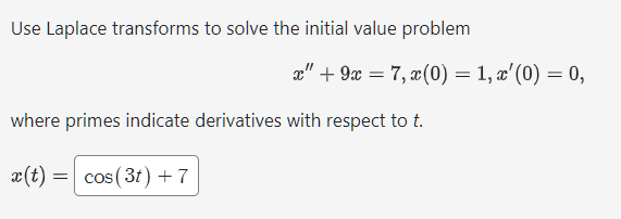 Solved Use Laplace transforms to solve the initial value | Chegg.com