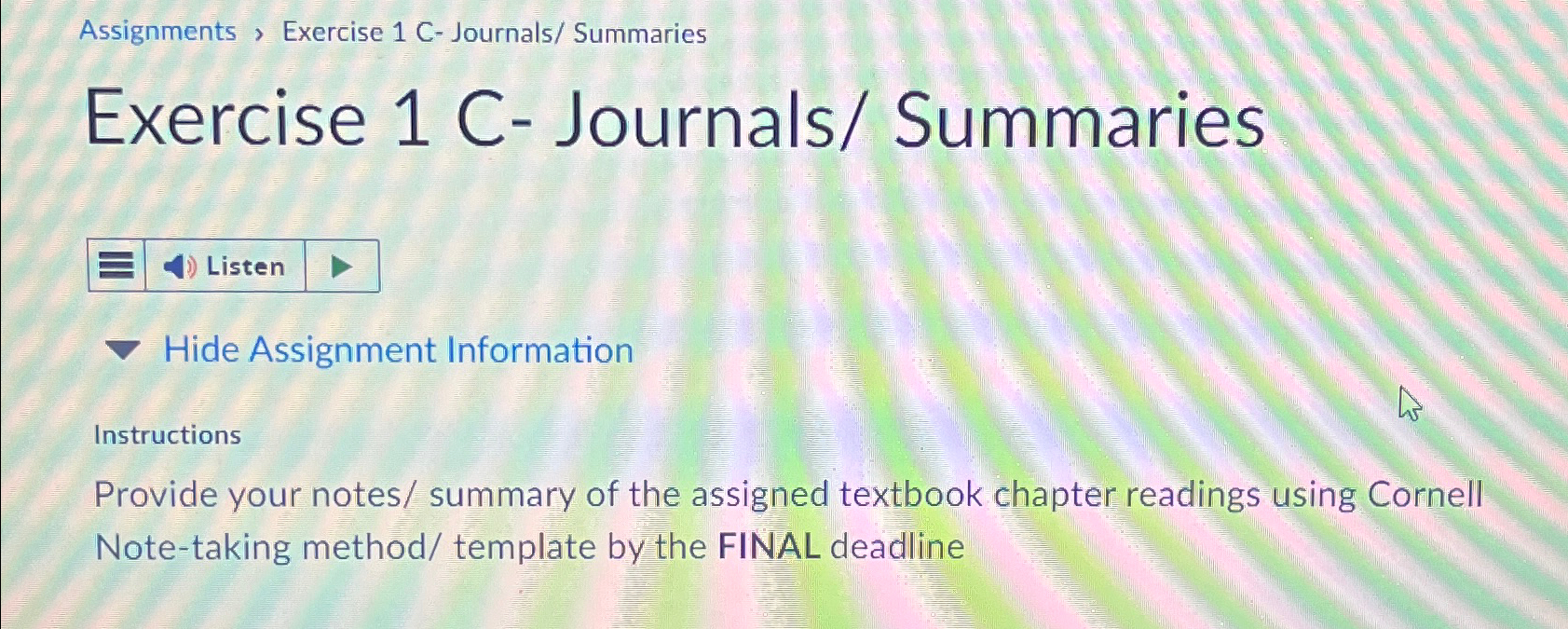 Solved Assignments , ﻿Exercise 1C - ﻿Journals/ | Chegg.com