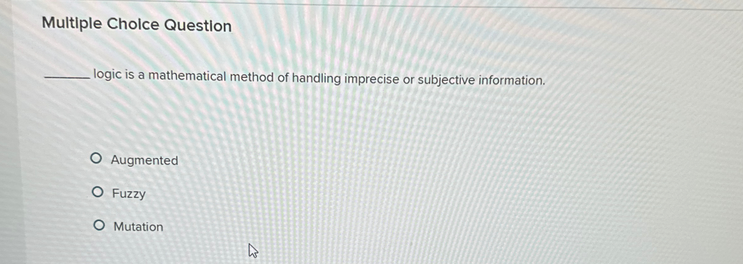 Solved Multiple Cholce Questionlogic is a mathematical | Chegg.com