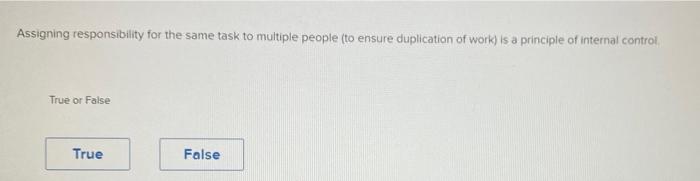 Solved Assigning responsibility for the same task to | Chegg.com