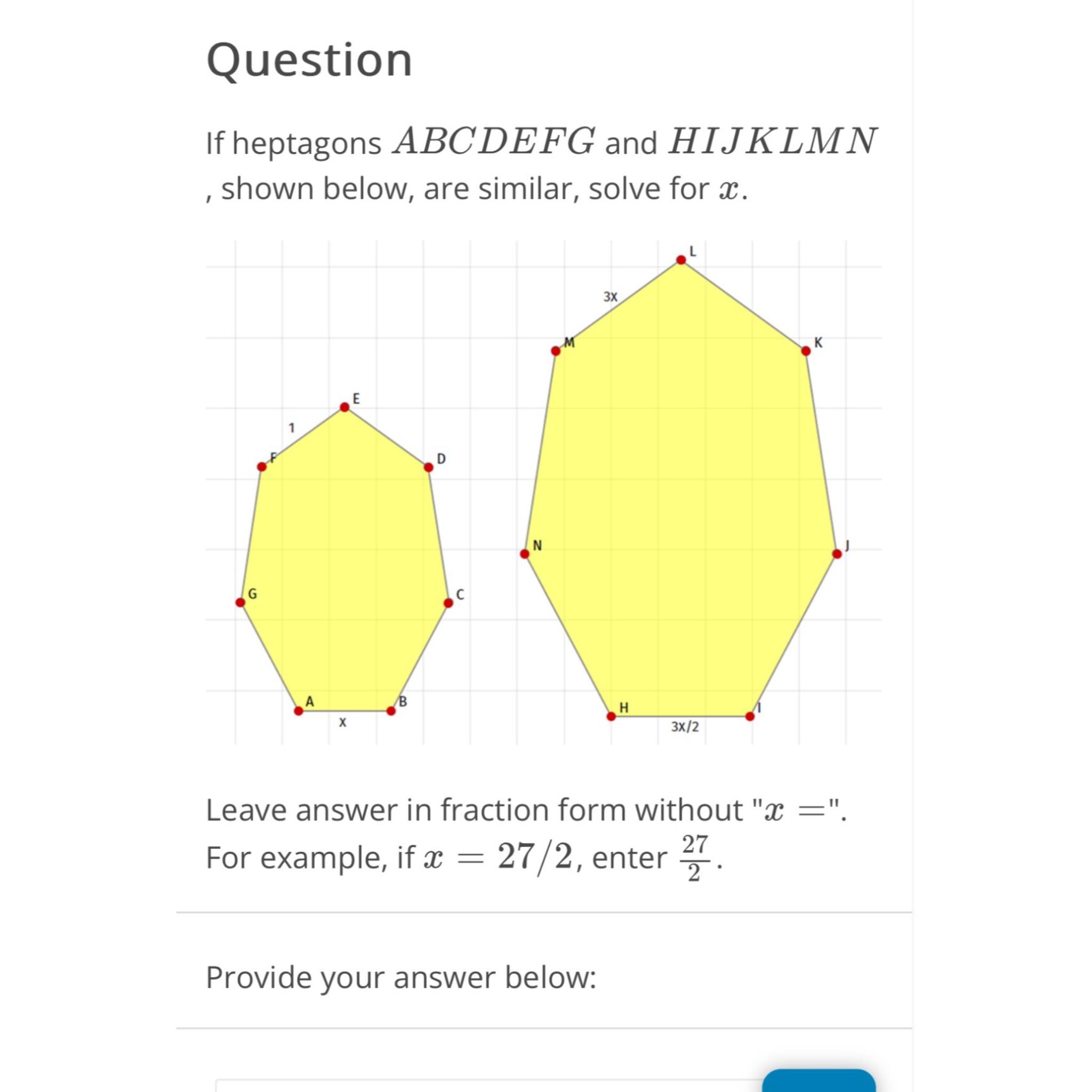 Solved QuestionIf heptagons ABCDEFG and HIJKLMN , ﻿shown | Chegg.com
