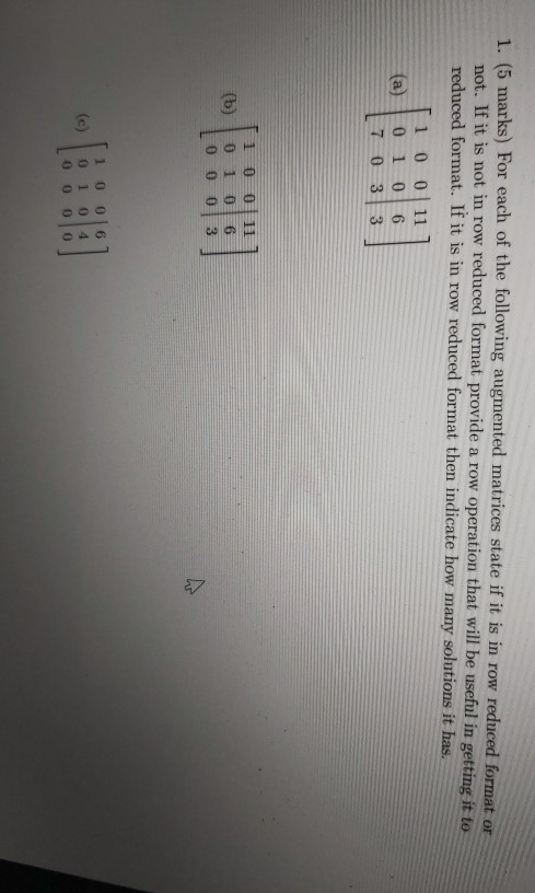Solved 1. (5 marks) For each of the following augmented | Chegg.com