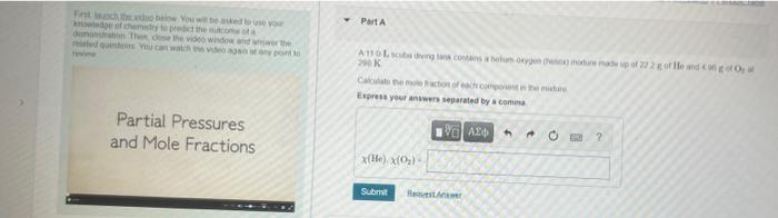 Solved Partial Pressures and Mole Fractions | Chegg.com