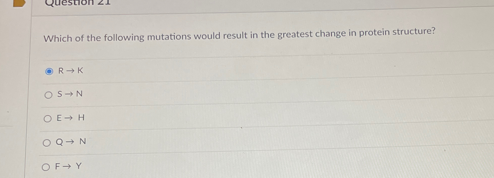 Solved Which Of The Following Mutations Would Result In The