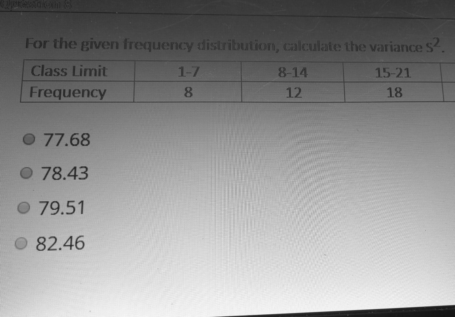 Solved For the given frequency distribution, calculate the | Chegg.com