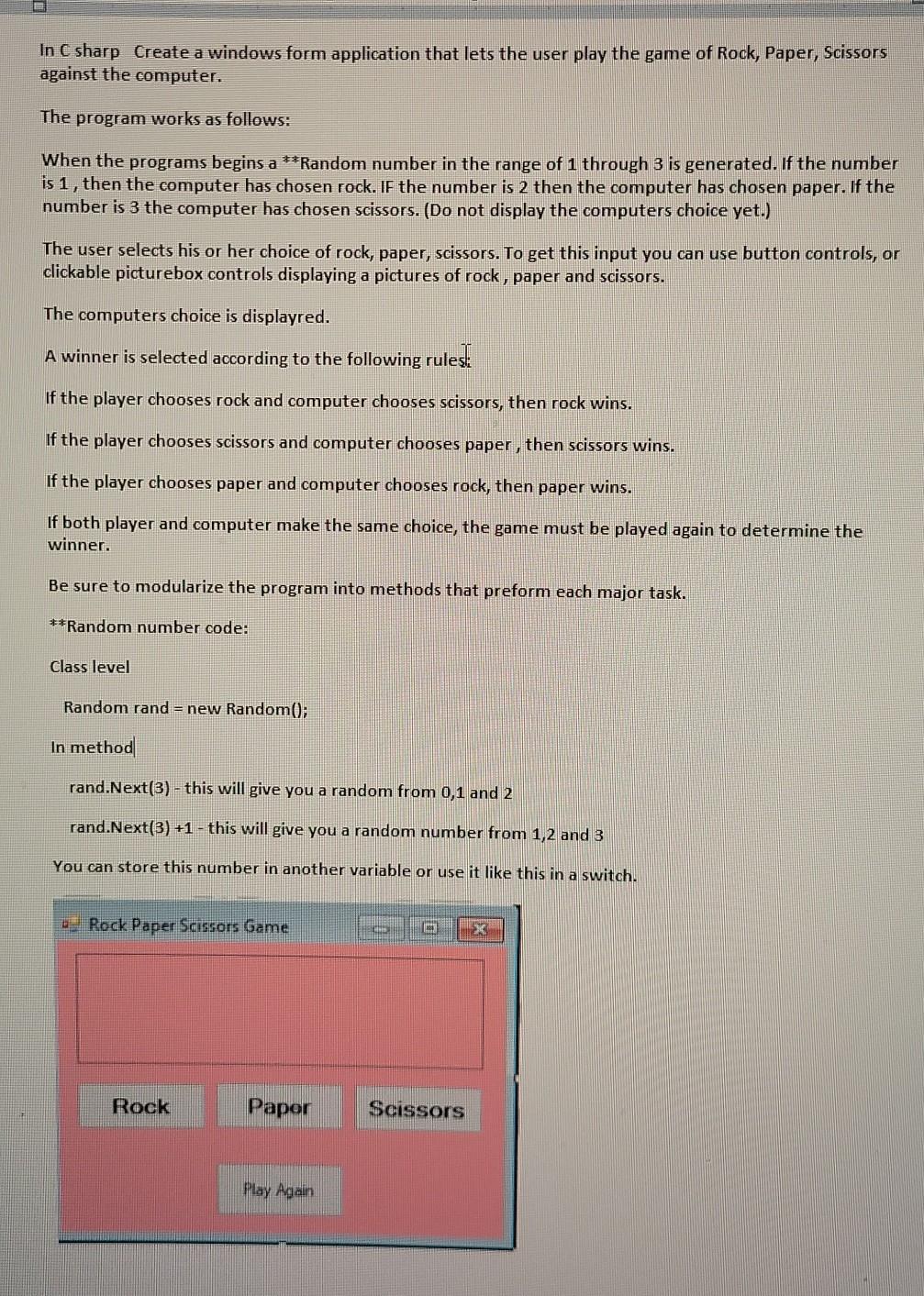 Solved In C Sharp Create A Windows Form Application That