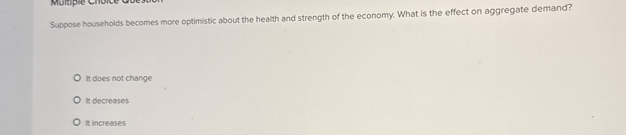 Solved Suppose households becomes more optimistic about the | Chegg.com