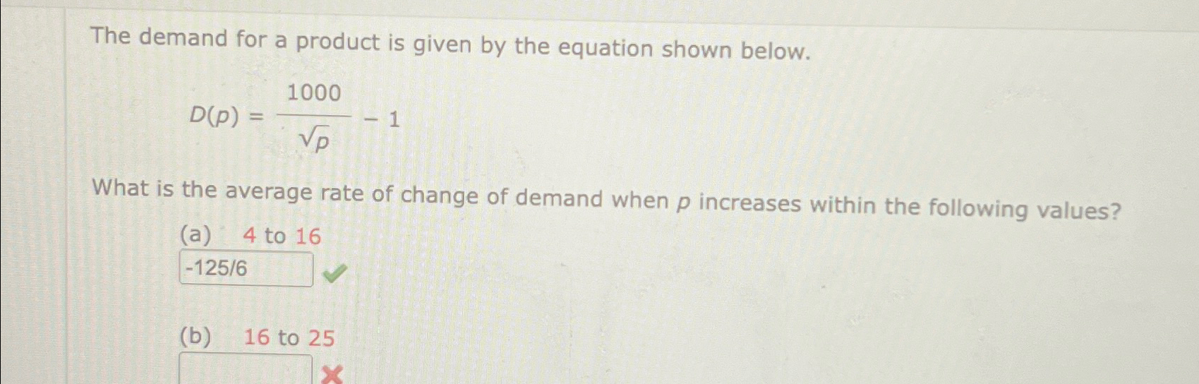 Solved The demand for a product is given by the equation | Chegg.com