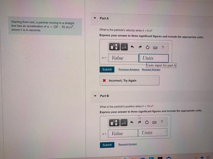 Solved Starting from rest, a particle moving in a straight | Chegg.com