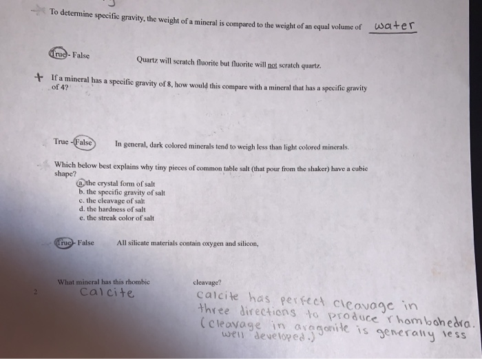 Solved MINERALS Chapter 2 Review and study guide questions | Chegg.com